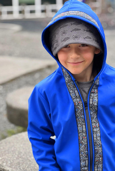 BEACHBERRY JACKET / (Softshell) / Pacific Blue, / Totem-BlueGrey (trim ...