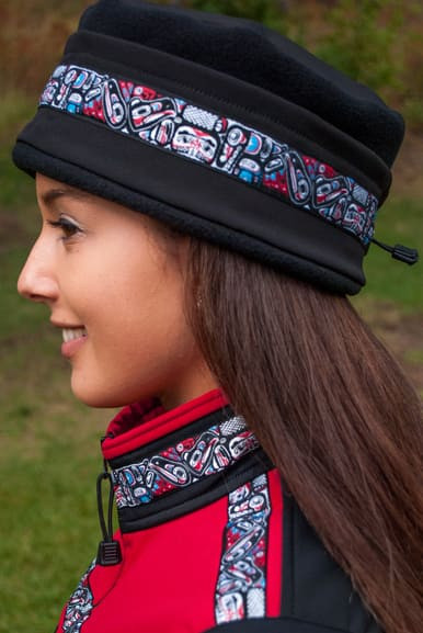 WOMEN'S AURORA HAT / (Softshell) / Solid Black, / Totem-Brite (trim ...