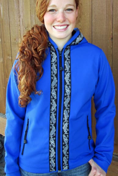 DENALI JACKET / (Softshell) / Pacific Blue, / Salmon-Grey (trim ...