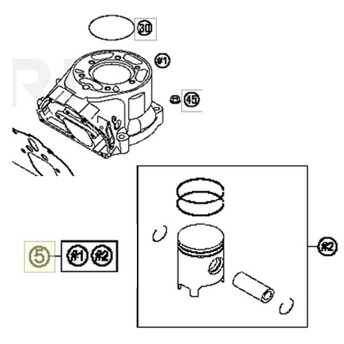 CYLINDER + PISTON CPL. | 2003 (52330038300) - Judd Racing