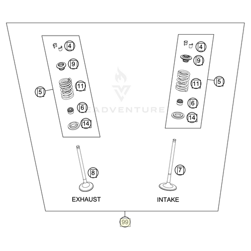 Valve kit 350 Enduro (79336030010) - Judd Racing