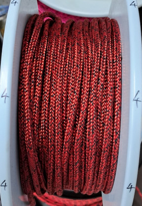 Rope 4mm Double Braid - Dyneema - Red with black fleck (per metre ...