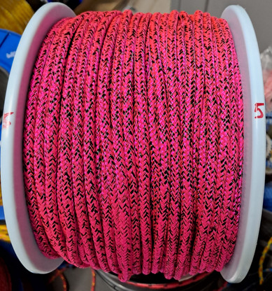 Rope 5mm Double Braid - Dyneema - Pink with black fleck (per metre ...