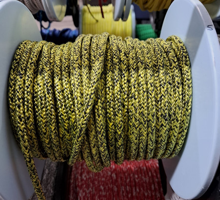 Rope 5mm Double Braid - Dyneema - Yellow/Black (per metre) - Goose Marine