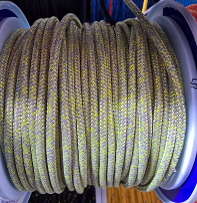 Rope 5mm Double Braid - Polyester - Neo Yellow/Silver (per metre ...