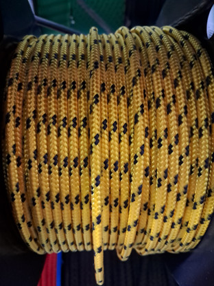 Rope 4mm Double Braid - Spectra - Yellow with black fleck (per metre ...