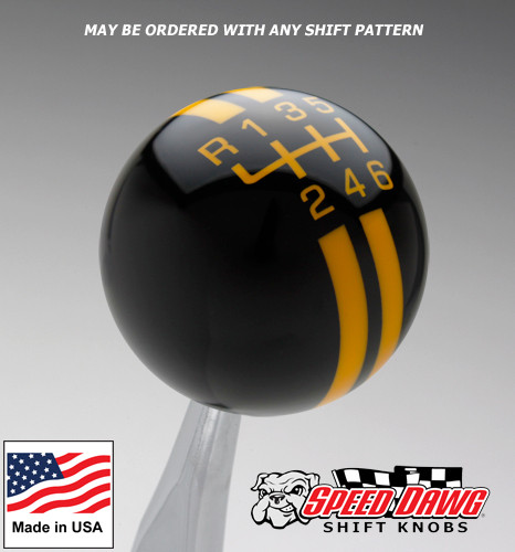 Black / Yellow Rally Stripe Shift Knob
