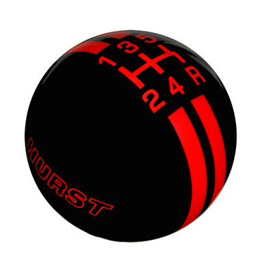 Hurst Black / Red 5 Speed Rally Stripe Shift Knob