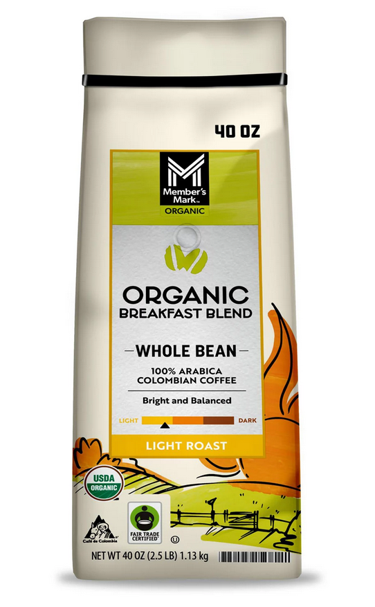 Member's Mark Organic Breakfast Blend Whole Bean Coffee (40 oz ...