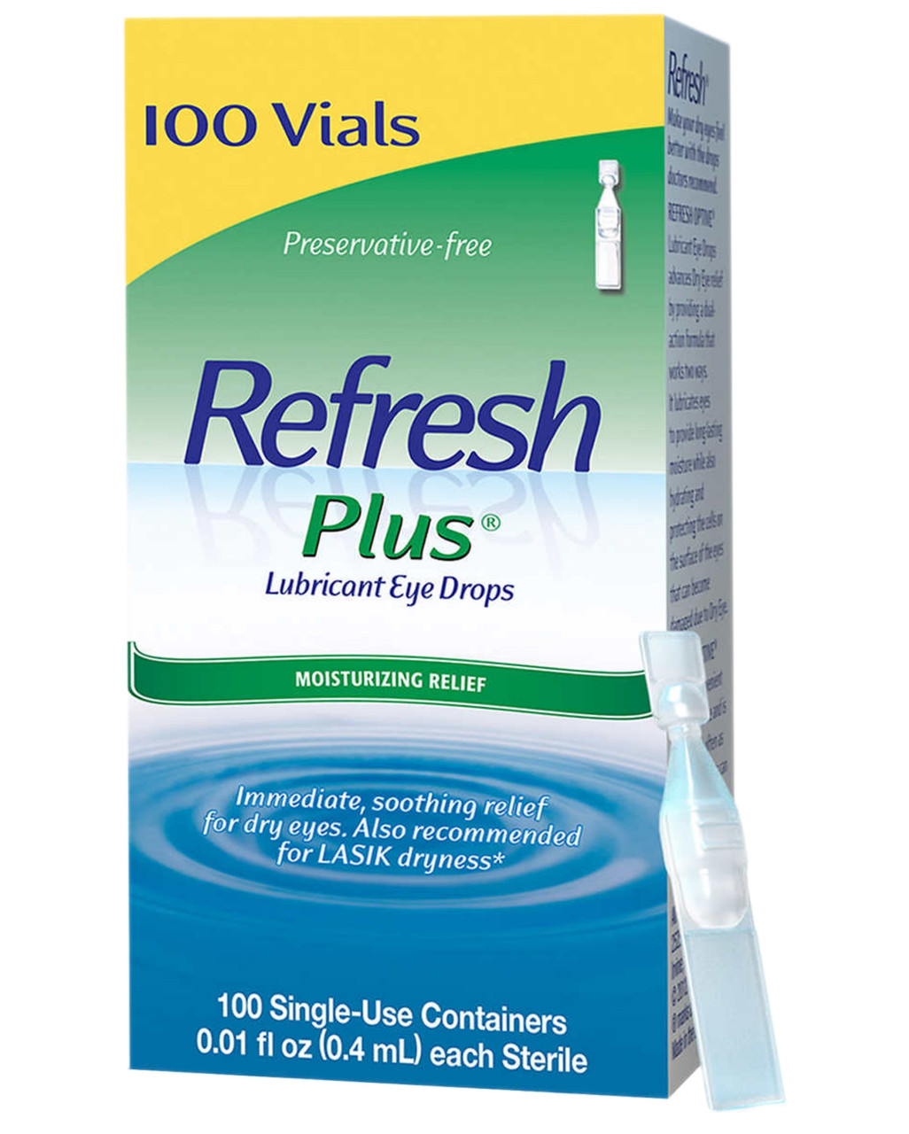 Refresh Plus Lubricant Eye Drops, 100 Vials - Whole And Natural