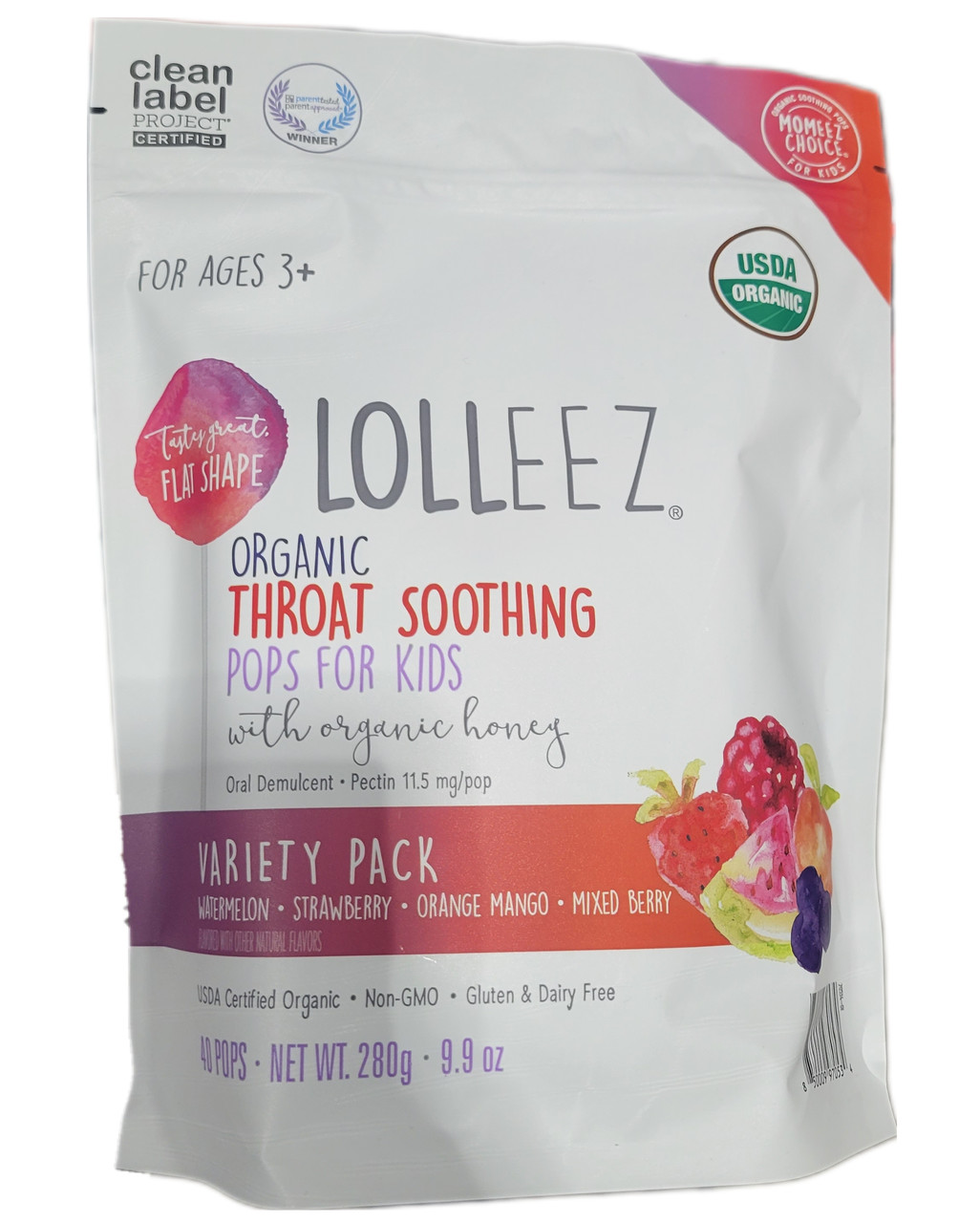 Lolleez Organic Lollipops Throat Soothing Pops with Organic Honey, 40 ...