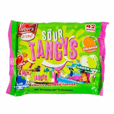 Lieber's Sour Tangys Fruit Flavored Toffee, Cherry, Orange, Green Apple ...