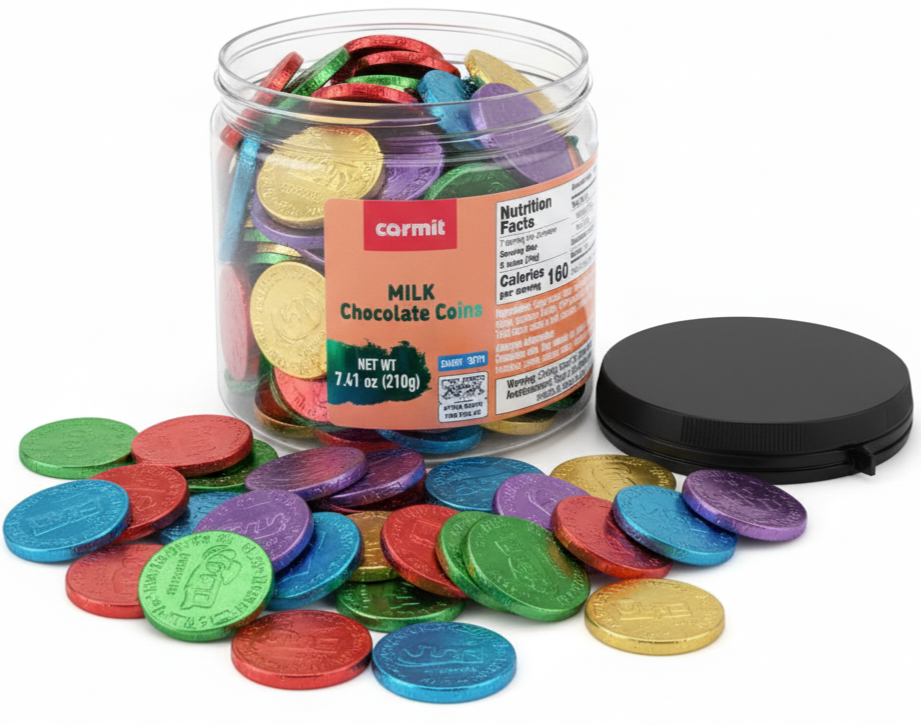 Carmit Milk Chocolate Coins, Multi-Color Hanukkah Gelt, Kosher Dairy ...