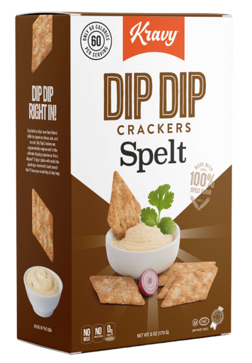 Kravy Dip Dip Spelt Crackers – 100% Ancient Grain Spelt Flour Dipping ...
