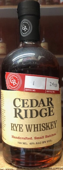 Cedar Ridge Rye Whiskey, Batch 1 - The Whisky Shop - San Francisco