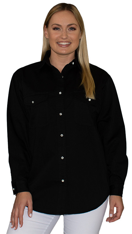 Style # 3000C - Boyfriend Blouse with Crystal Buttons - Distinct Apparel
