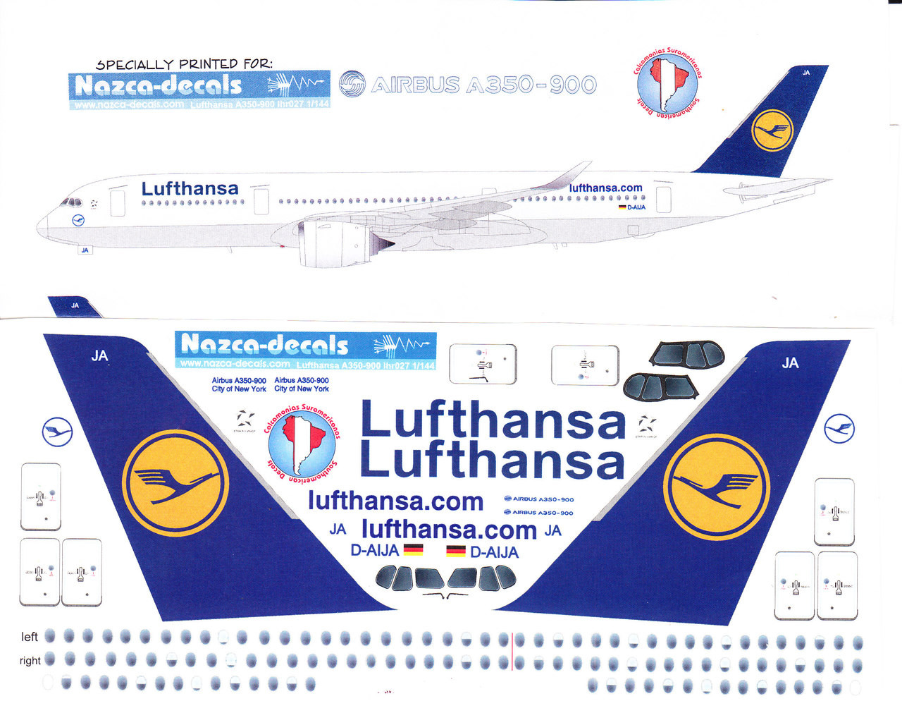1/144 Scale Decal Lufthansa A350-900 - JoyDecals.com