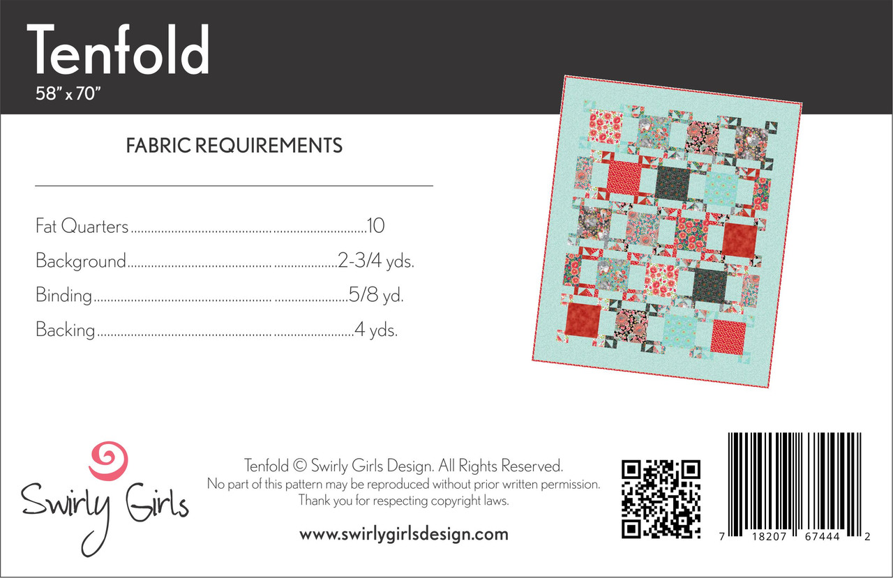 Tenfold Quilt Pattern by Swirly Girls Design