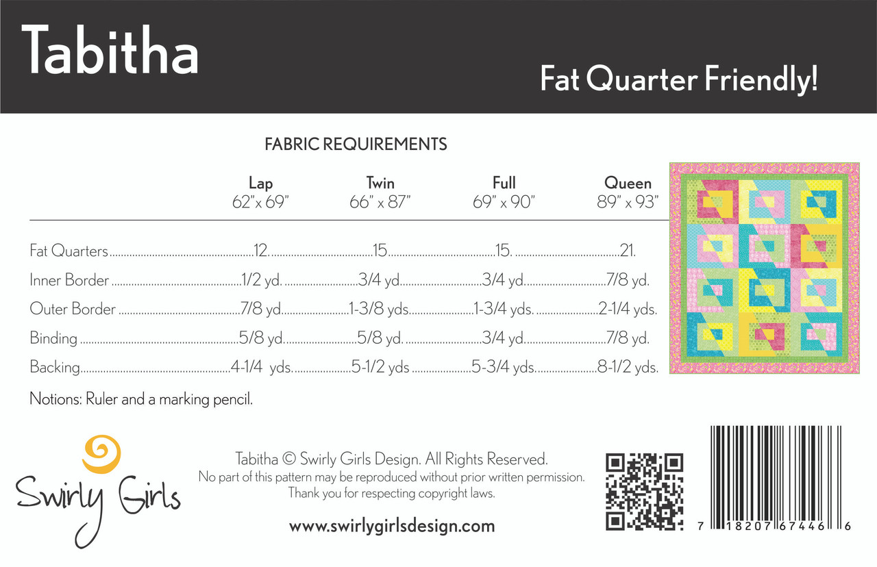 SGD084pdf Tabitha Pattern - Fat Quarter Gypsy Shop