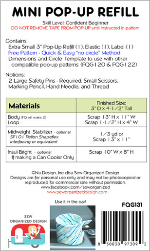 Fat Quarter Gypsy Mini Pop Up Refill