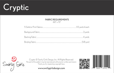 Cryptic Quilt Pattern by Swirly Girls Design