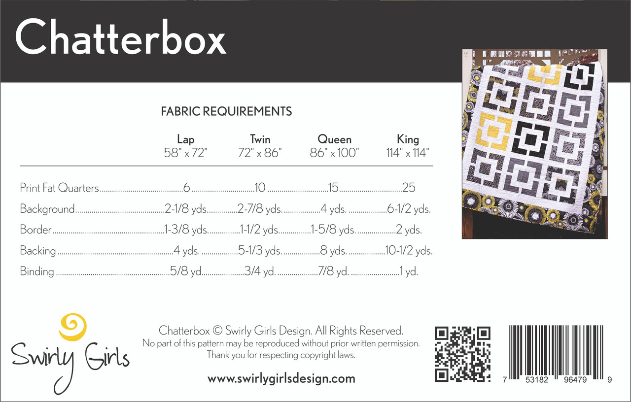 Chatterbox Quilt Pattern by Swirly Girls Design