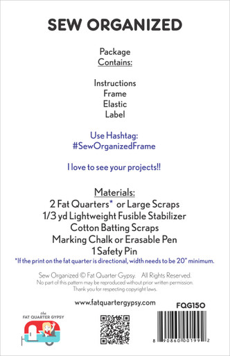 Sew Organized - Pattern and Stand - Fat Quarter Gypsy Shop