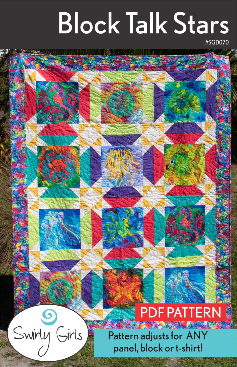 Block Talk Stars Pattern - pdf printable - Fat Quarter Gypsy Shop