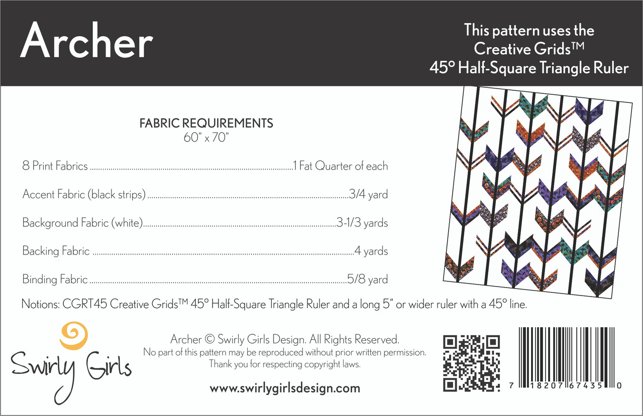 SGD073pdf Archer Pattern - Fat Quarter Gypsy Shop