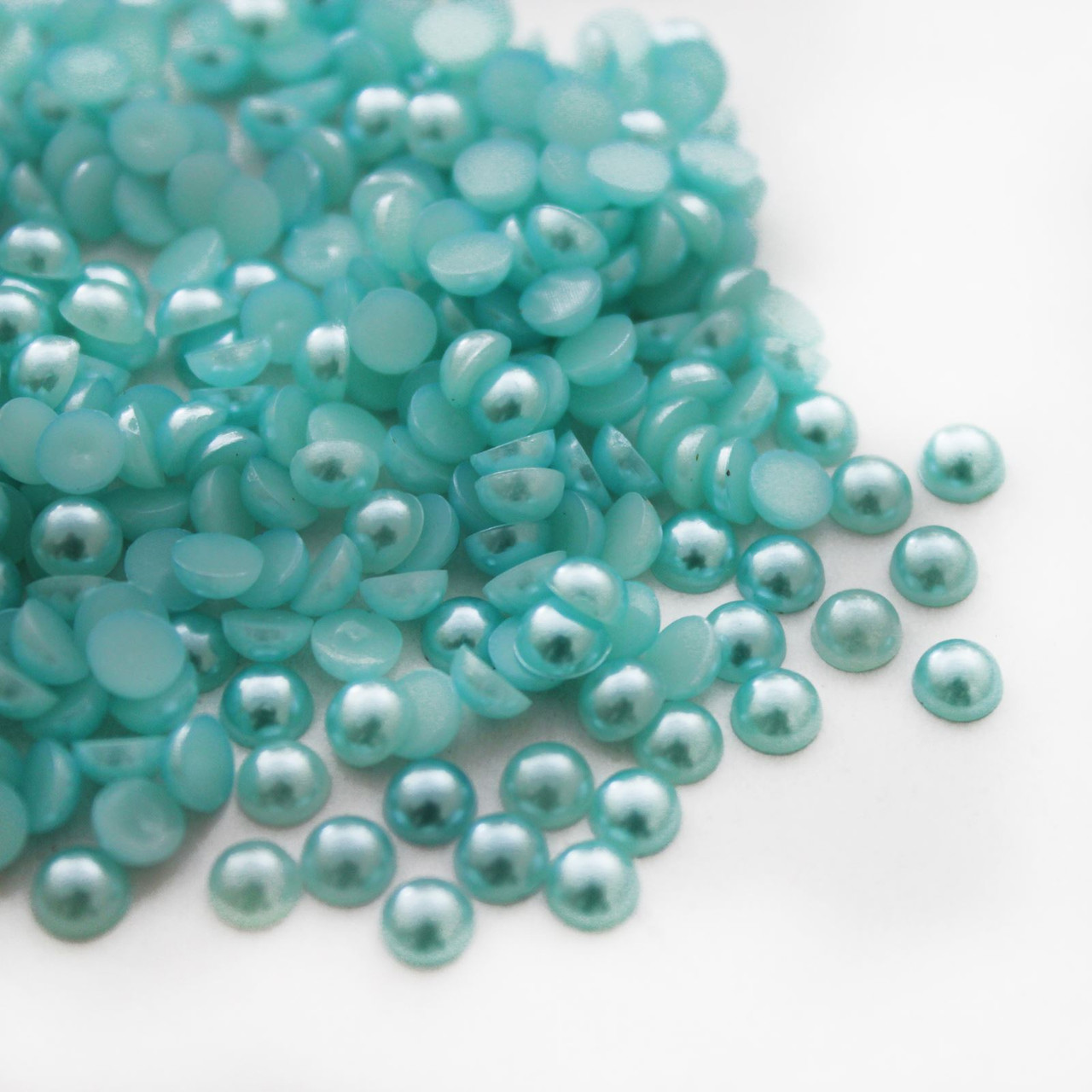Flat back Pearls - Aquamarine - Crafty Critters