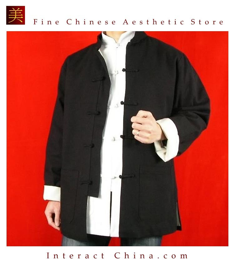 100% Cotton Black Kung Fu Martial Arts Tai Chi Jacket Coat XS-XL or ...