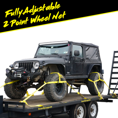 Adjustable Tire Net - 2 point tie down kit - SecureMyCargo.com