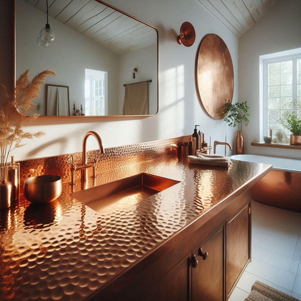 Made-to-Order Bathroom Copper Countertops | Rustica House®