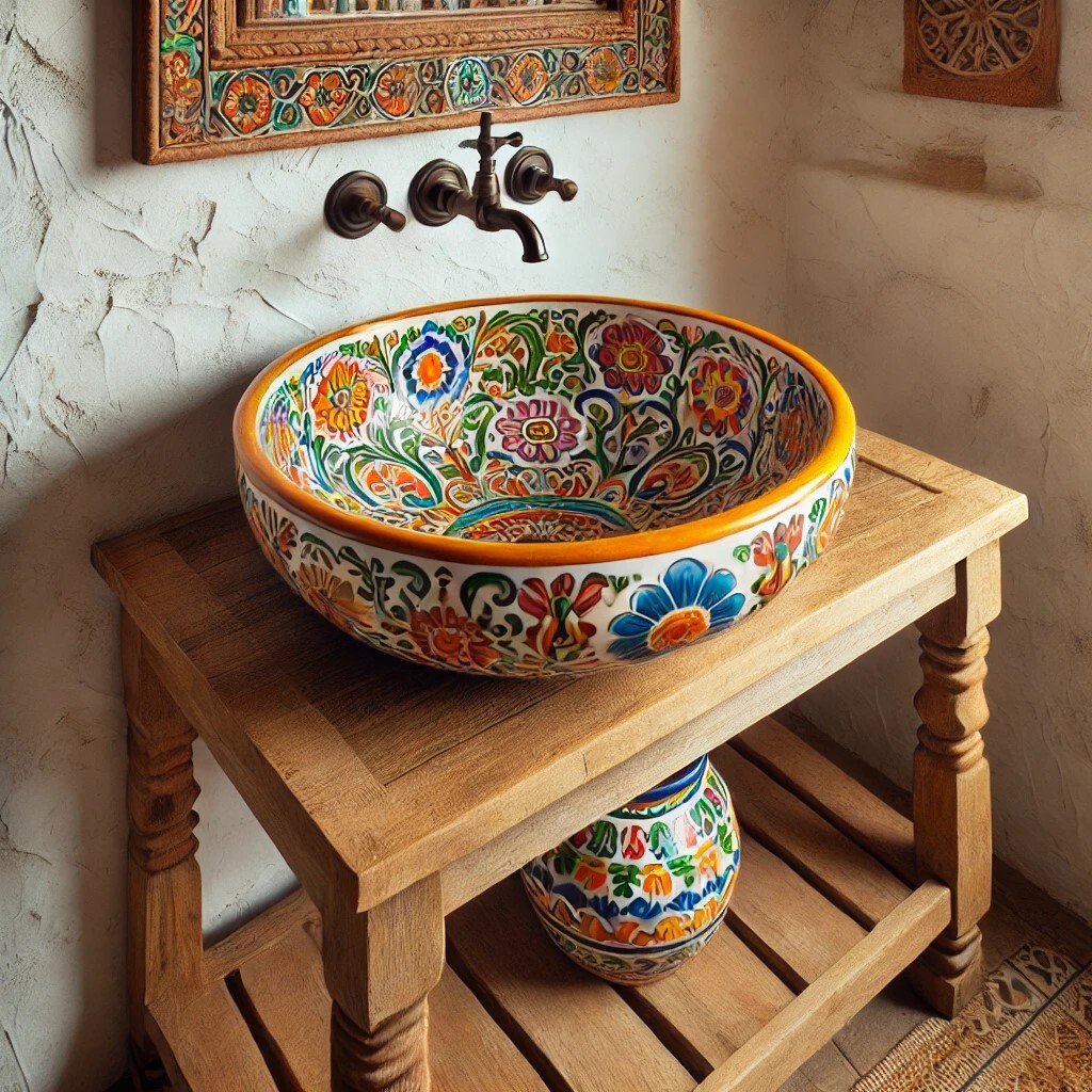 Mexican Drop-In & Undermount Bathroom Sinks – Handcrafted Talavera ...
