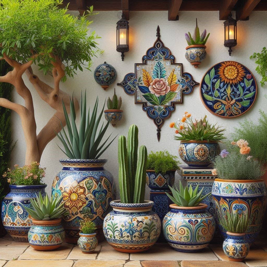 Mexican Talavera Sconces, Flower Pots & Planters | Rustica House®