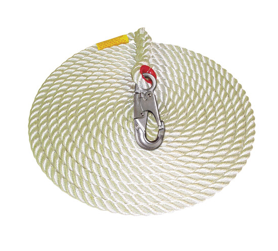 Protecta 1299998 Rope Lifeline with Snap Hook 100' - Industrial Safety ...