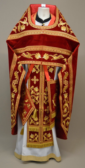 Russian Priest's Vestments: Red Velvet #1 - 52/150 - St. Johns Monastery
