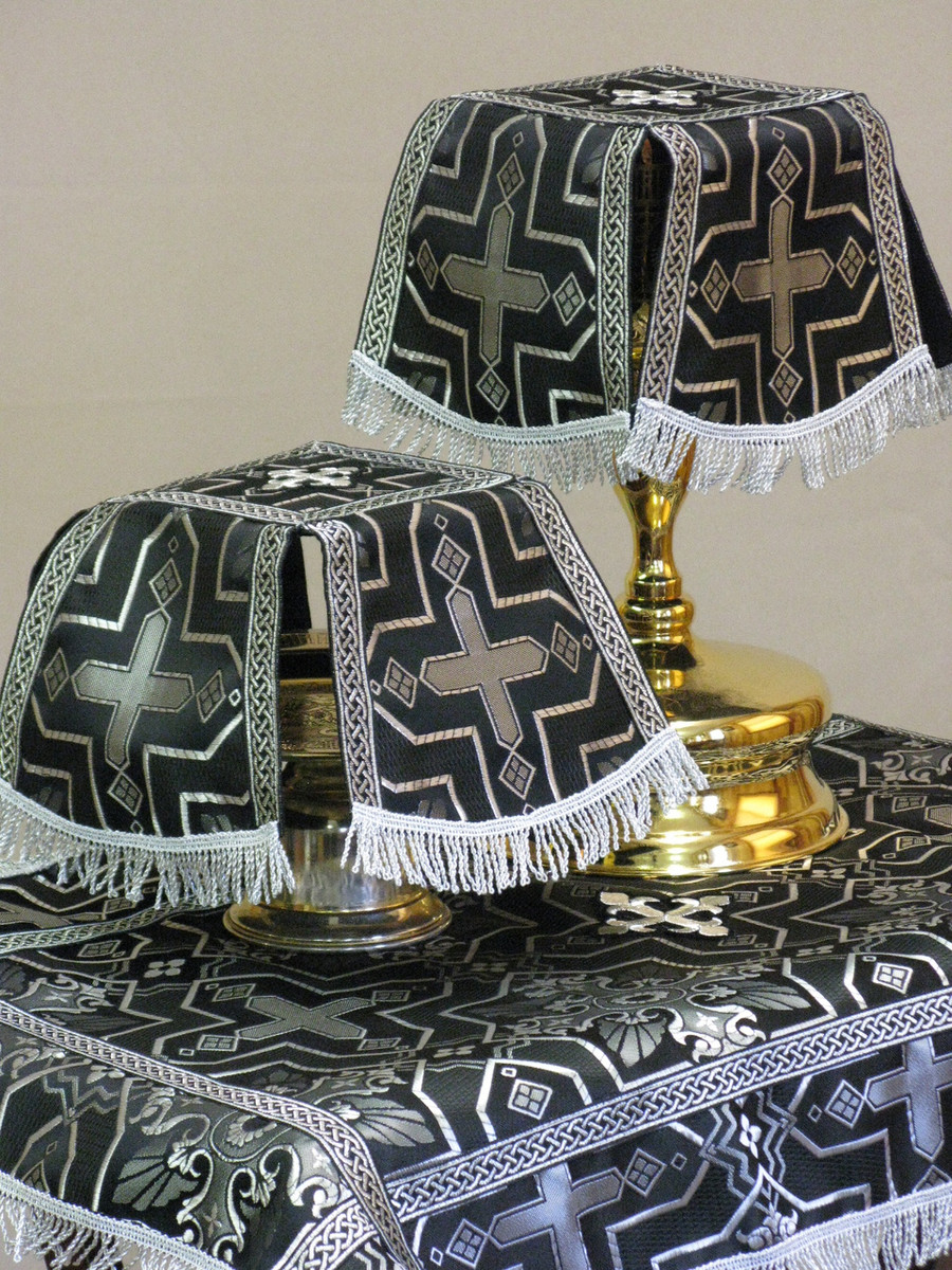 Aer and Chalice Veil Set - Black #1 - St. Johns Monastery