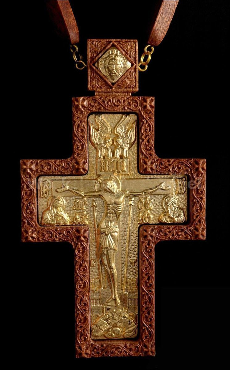 Wood Pectoral Cross #08 - St. Johns Monastery