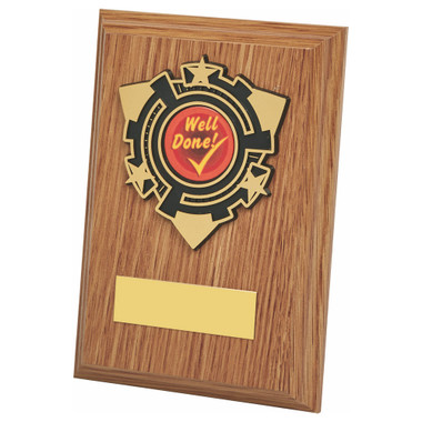 Light Oak Wood Plaque Award - 13cm - Bullseye Awards and Garments Ltd