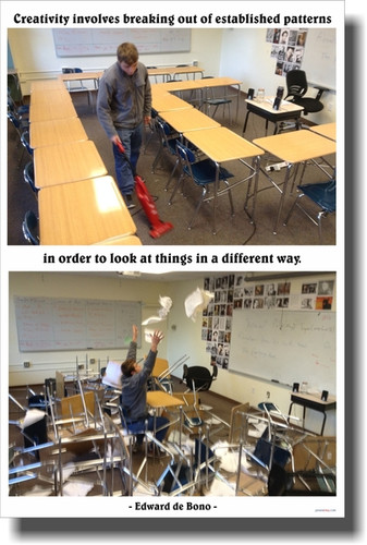 Creativity Involves Breaking Out Of Patterns New Classroom Motivational Poster