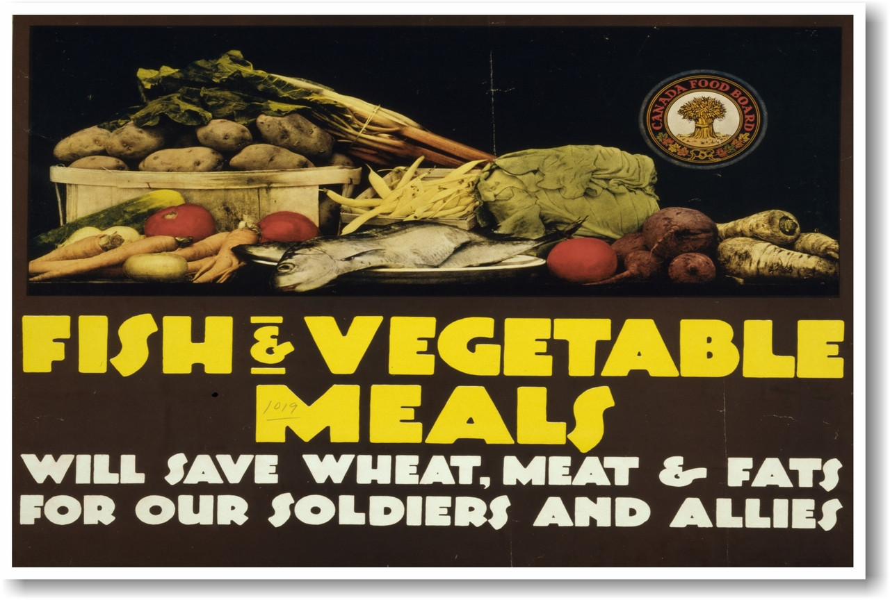 PosterEnvy vintage world war 2 fish and vegetable poster
