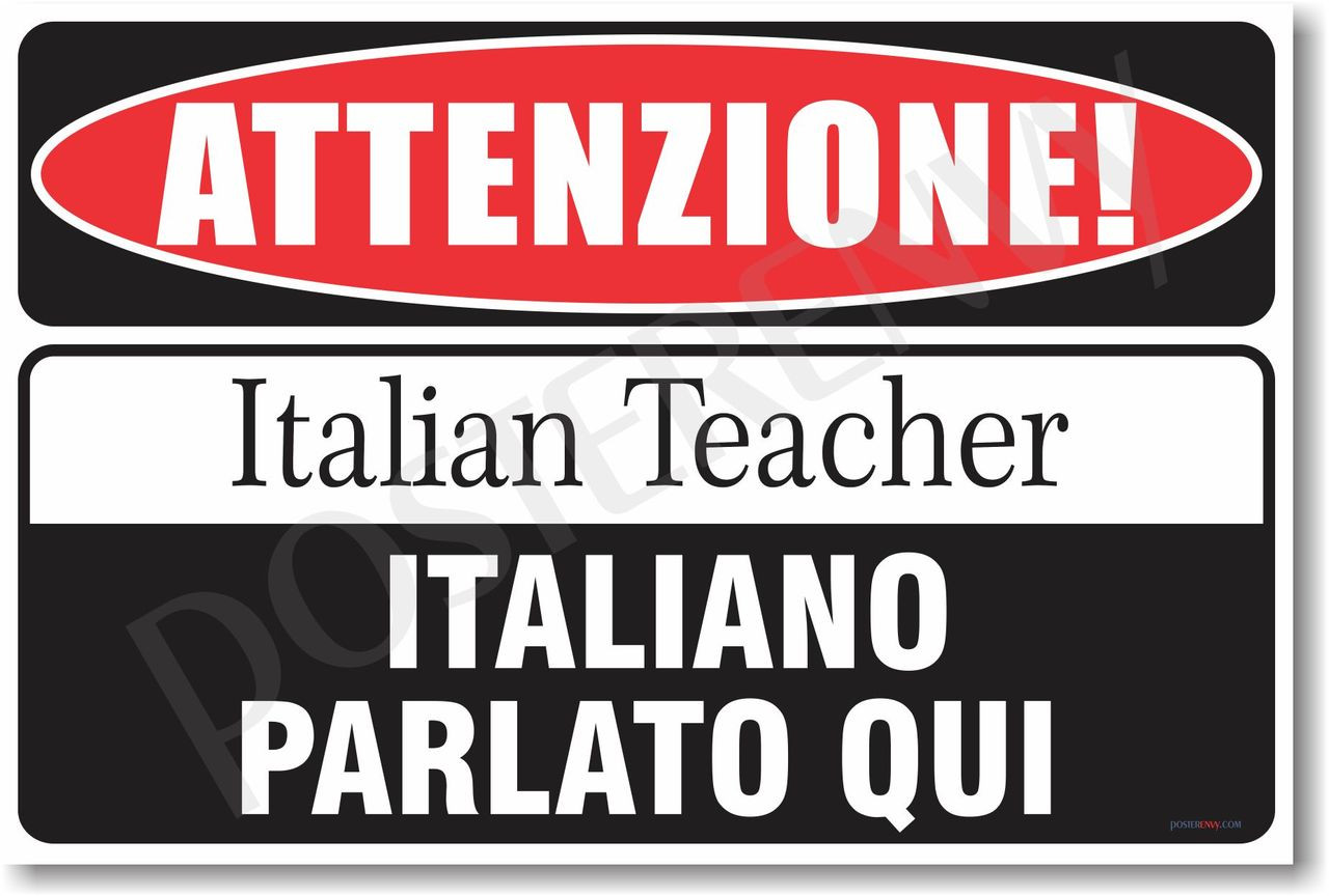 PosterEnvy - Warning Italian Teacher - New Humor Poster (hu230)