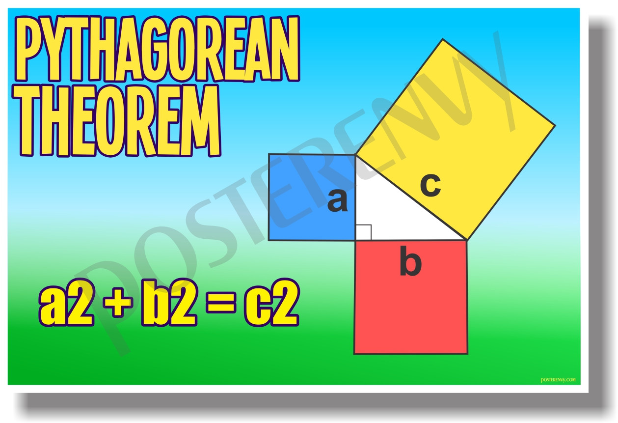 Pythagorean Theorem (wide) - NEW Math Classroom Poster (ms288) Pythagorean Theorem (wide) - NEW Math Classroom Poster (ms288)