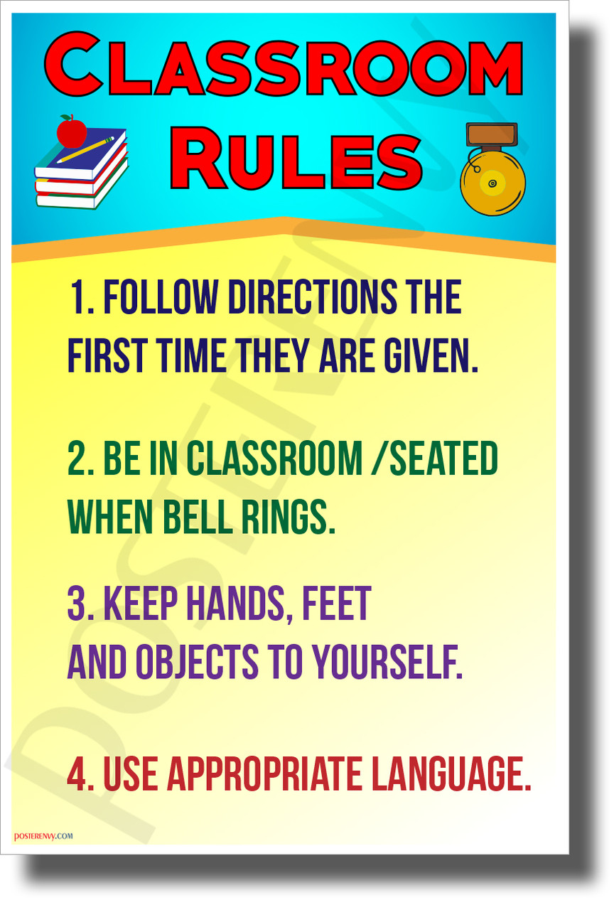 Classroom Rules #15 - NEW Classroom Motivational Poster (cm1333)