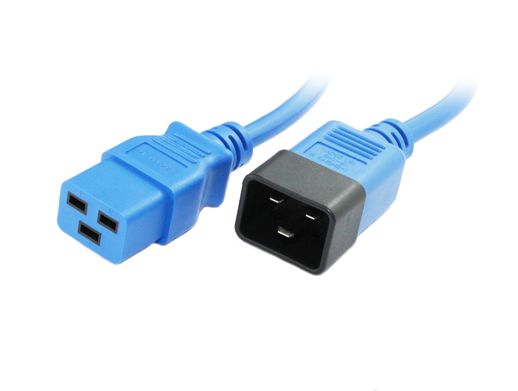 2M IEC C19 to C20 Power Cable in Blue - www.powercord.com.au