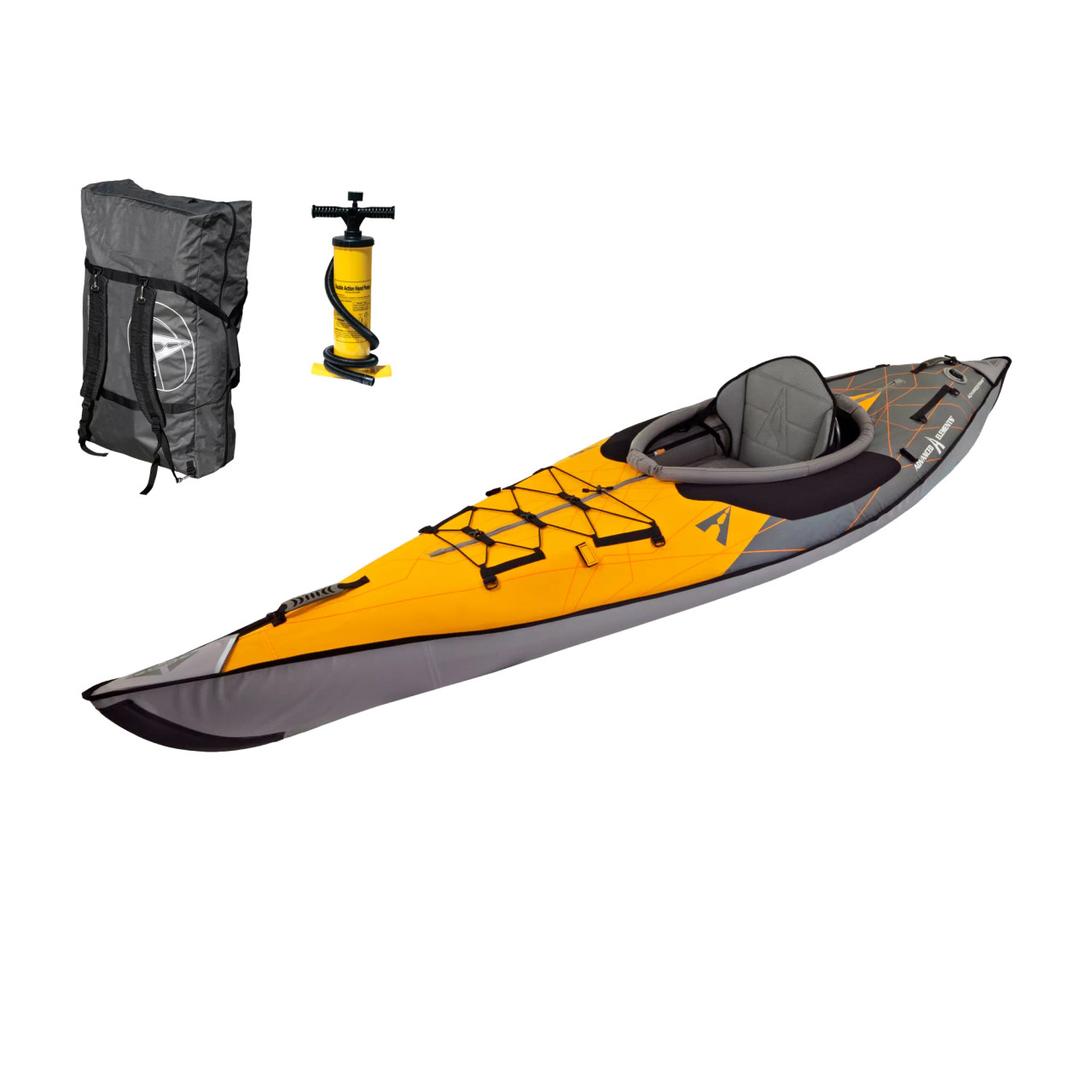 Advanced Elements Advanced Frame Kayak Orange top, Grey keel with Pump ...