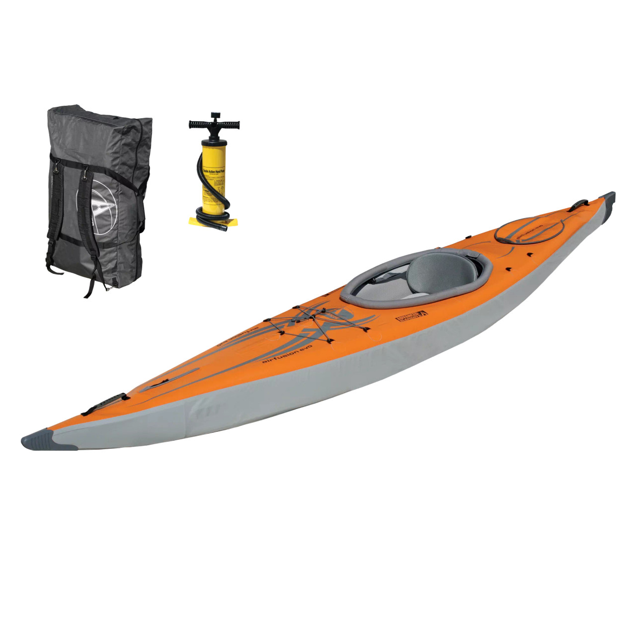Advanced Elements Airfusion Evo Kayak Orange top, grey keel With Pump ...