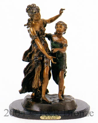 515 Teaching How To Dance Bronze Sculpture by Auguste Moreau ...