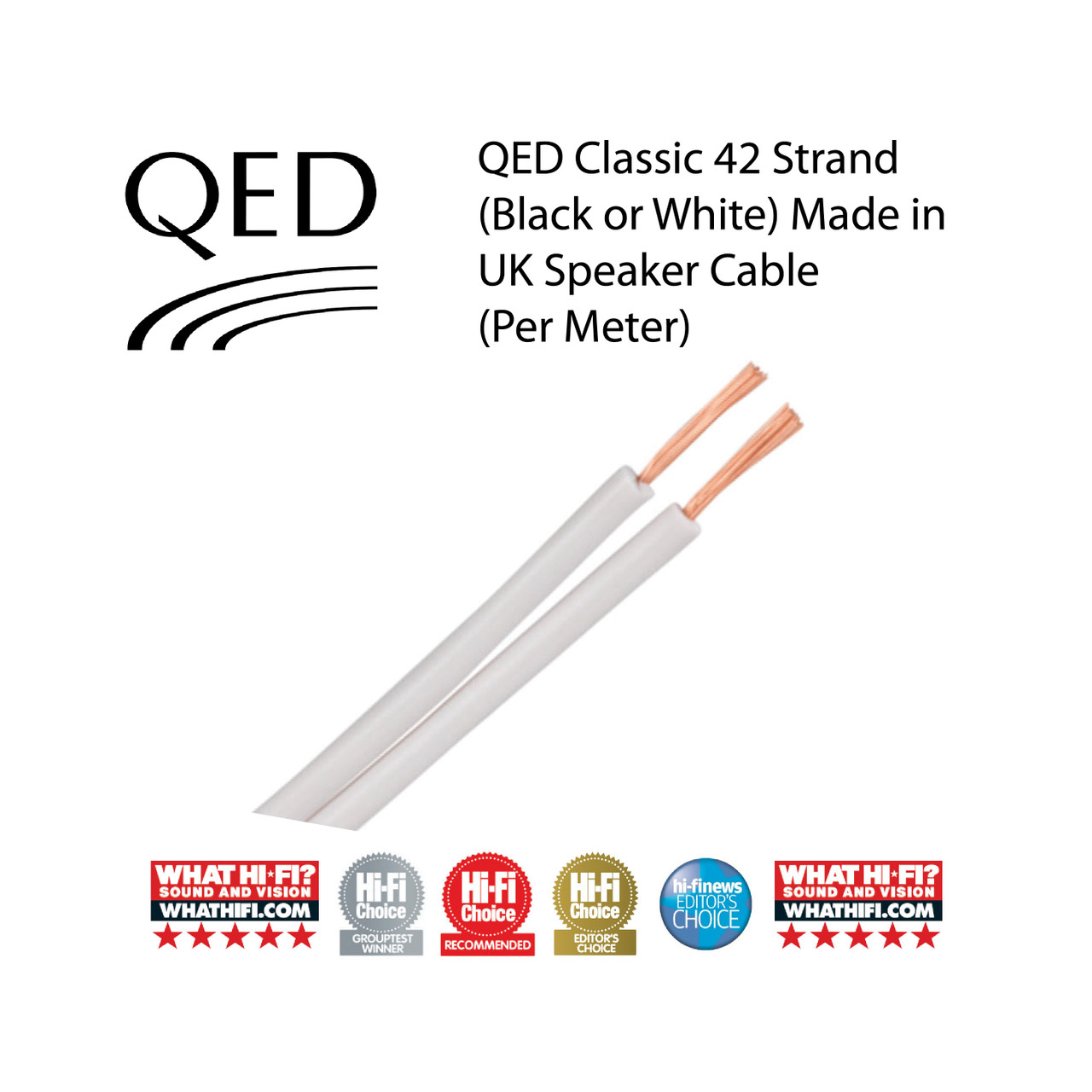 QED CLASSIC 42 STRAND SPEAKER CABLE 6m (3m pair) - Sound Reference ...